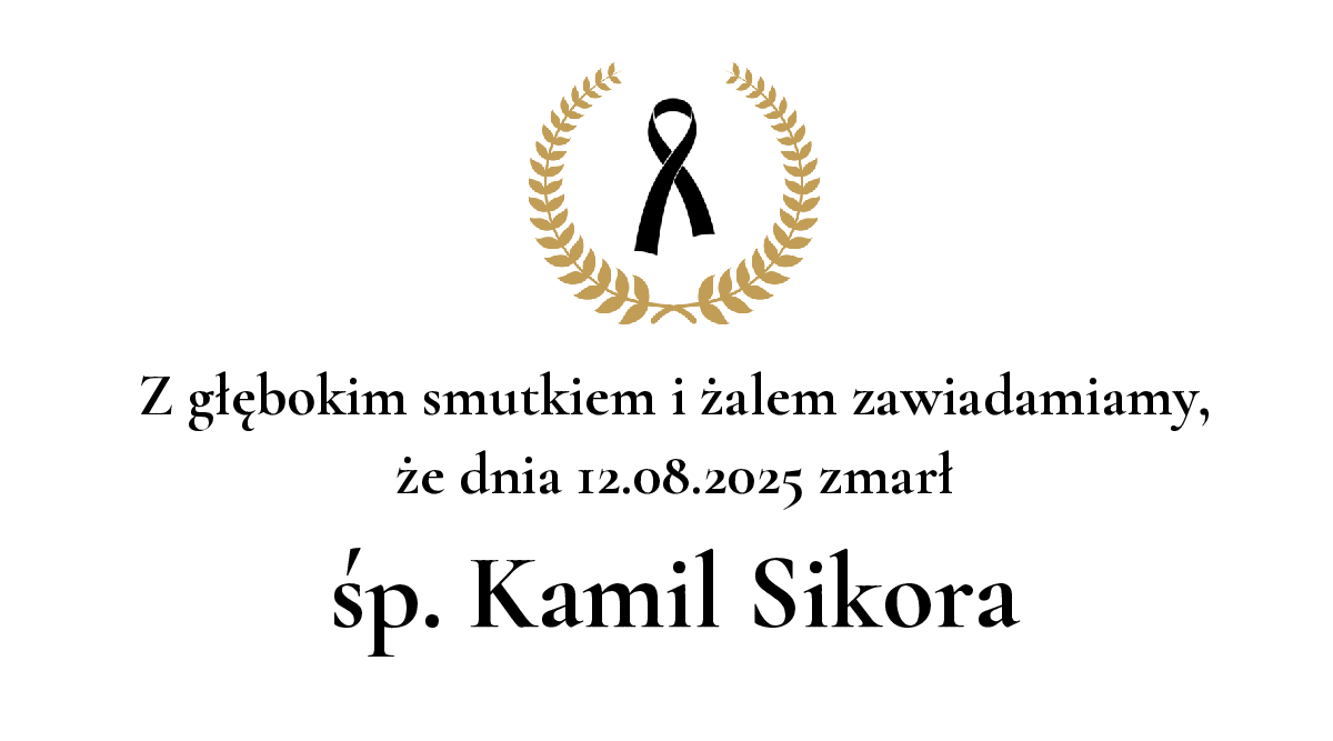 Nekrolog Kamil Sikora (34 lata) - Informacja o pogrzebie